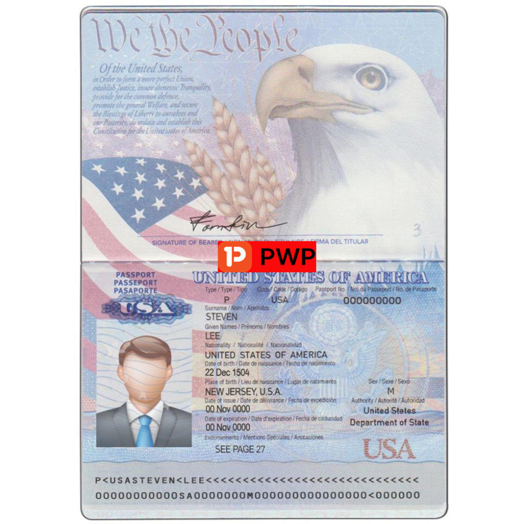Usa Passport Psd Template Psd Work Pro